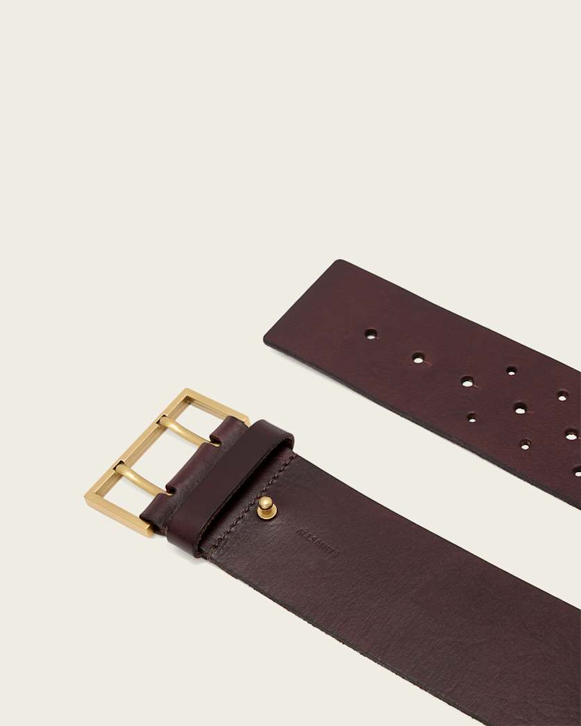 Leo Leather Wide Belt Brown | ALLSAINTS